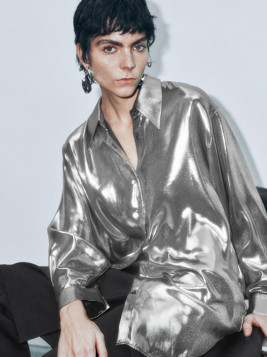 Long Sleeve Silver Shirts – URBAN REVIVO Thailand