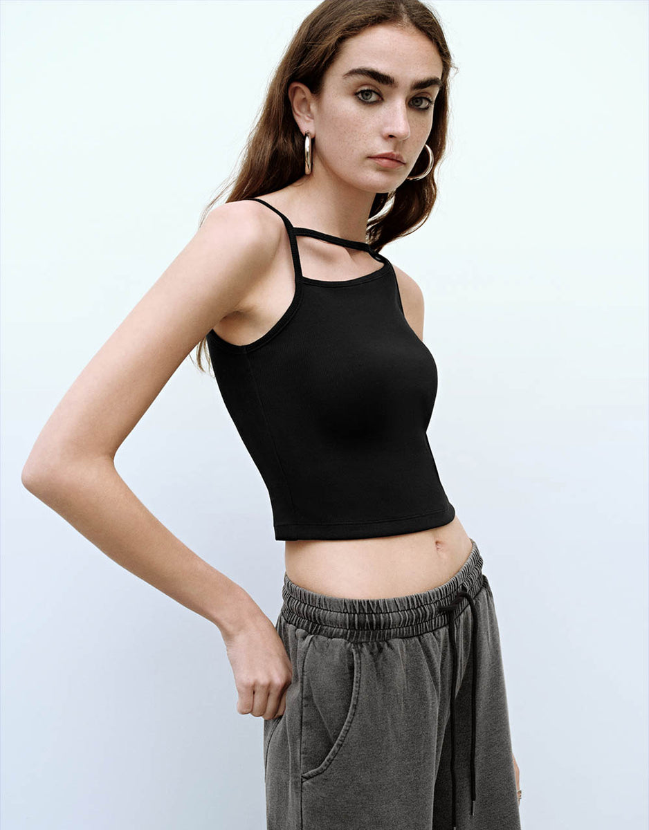Asymmetric Off-Shoulder Skinny Tank Top – URBAN REVIVO Thailand