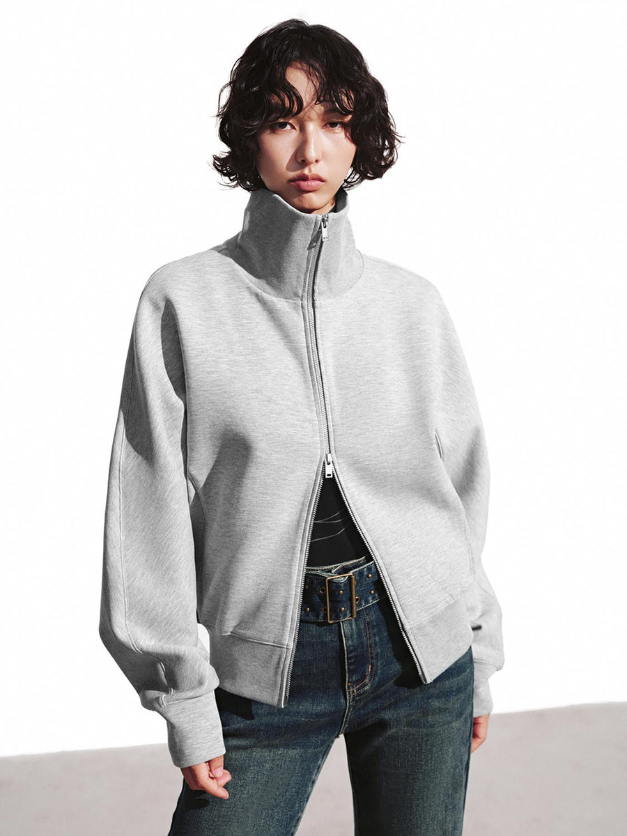 Stand Collar Full Zip Bomber Jackets – URBAN REVIVO Thailand